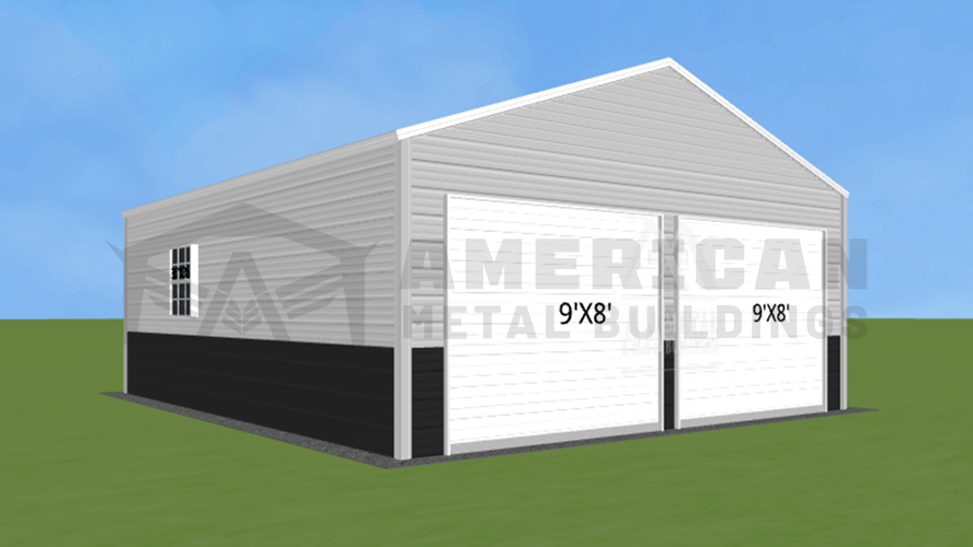 22x25x9 Metal Garage Building - American Metal Buildings
