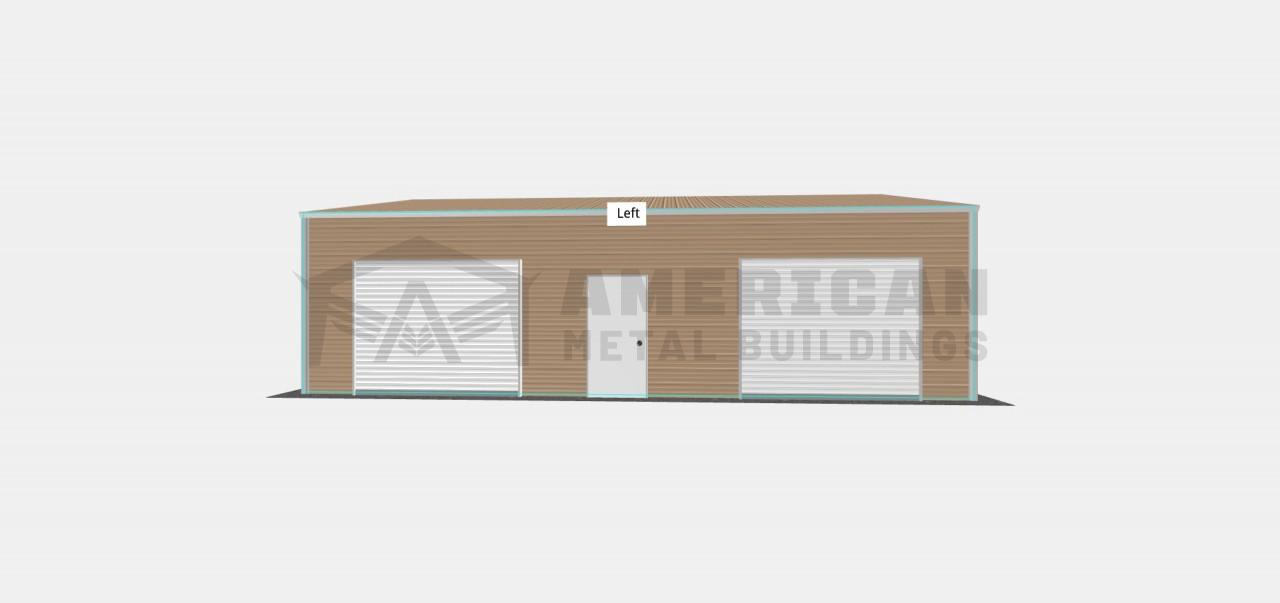 24x35x10 Steel Garage Building - American Metal Buildings