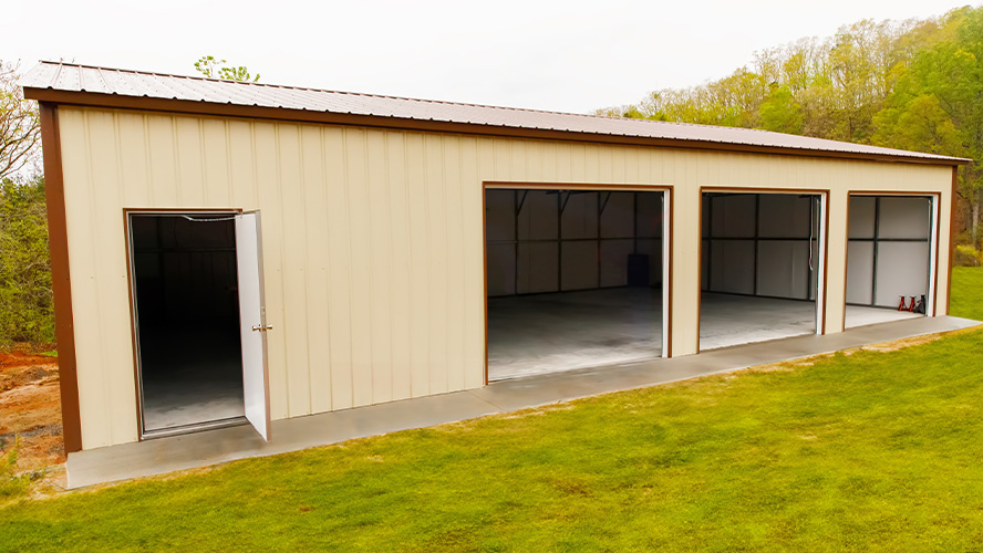 30x50x10 Vertical Roof Garage - American Metal Buildings